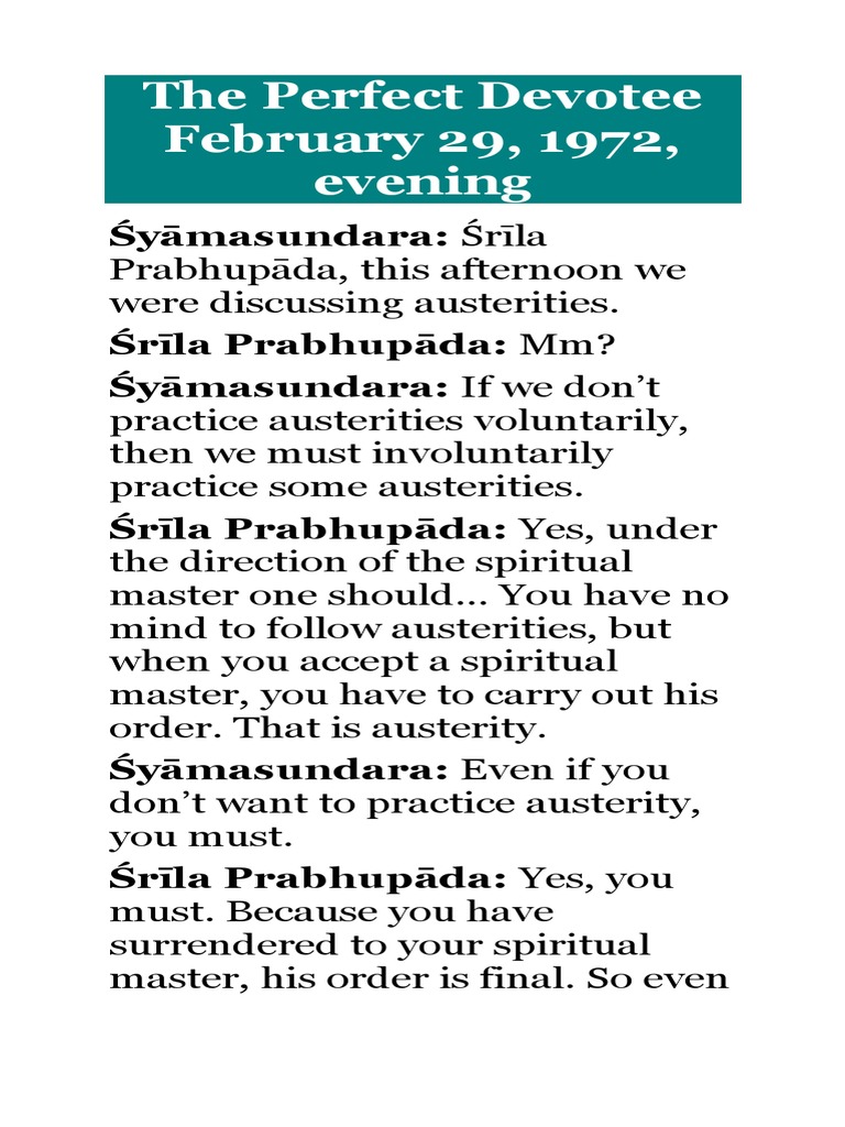 The Perfect Devotee | PDF | Bhakti | Sin