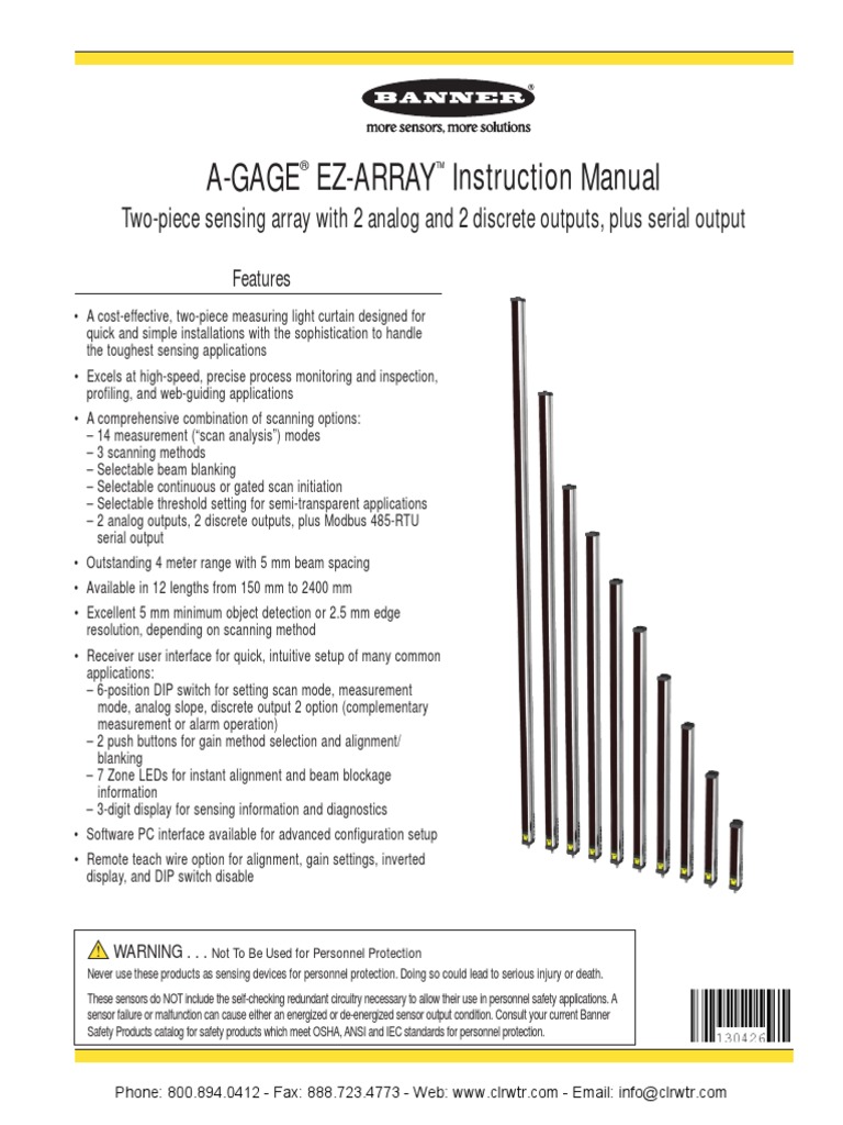 Banner EZ ARRAY User Manual | PDF | Personal Computers | Graphical User Interfaces