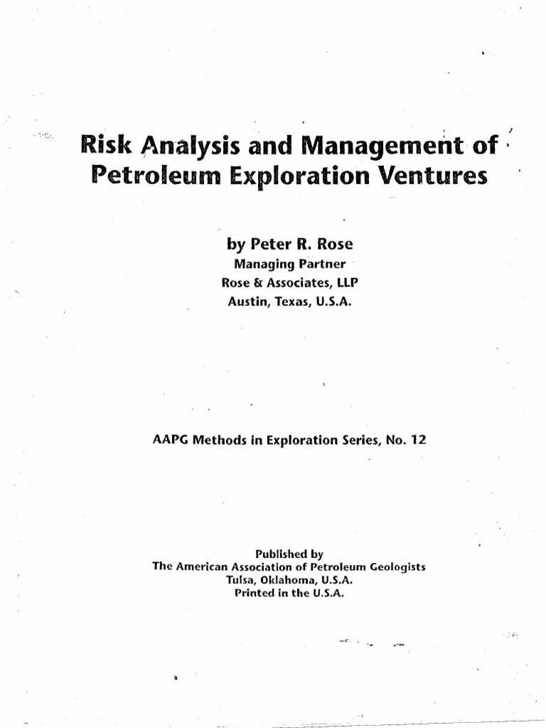 Risk Analysis and Management of Petroleum Exploration Ventures | PDF ...