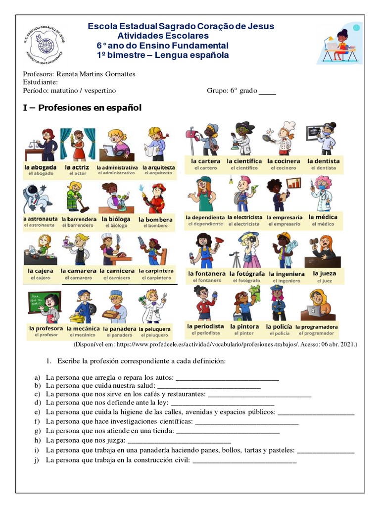 Las Profesiones en Español | PDF