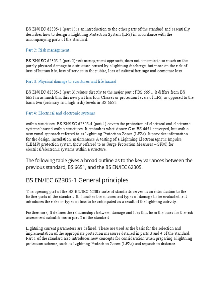 Overview of BS EN/IEC 62305 Standards | PDF