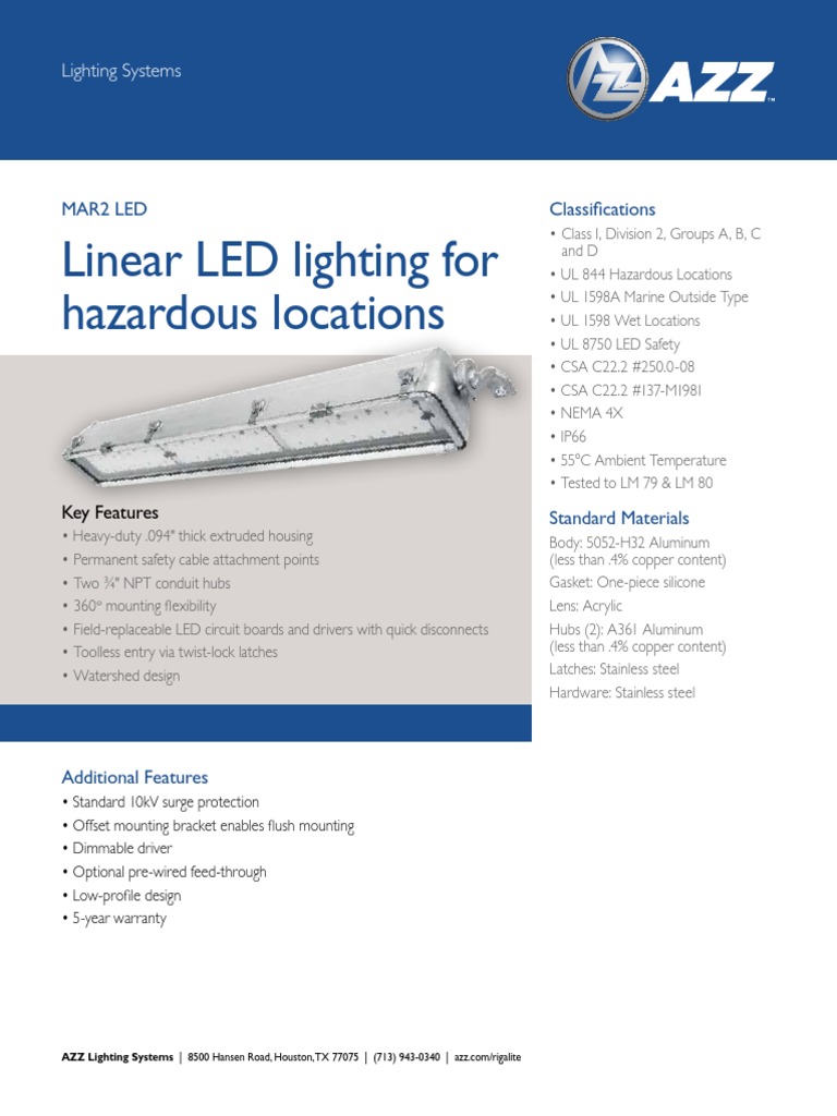 MAR2 LED Lighting for Hazardous Areas | PDF | Technology & Engineering