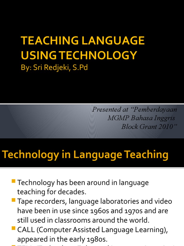 Teaching Language Using Technology | PDF | Educational Technology ...