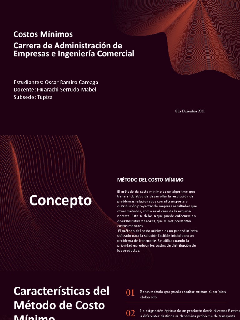 Costos Mínimos | PDF | Transporte | Oferta (economía)