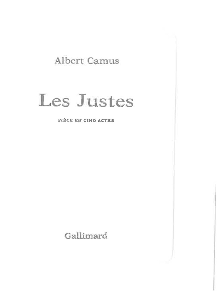 CAMUS Les Justes Acte 1 | PDF