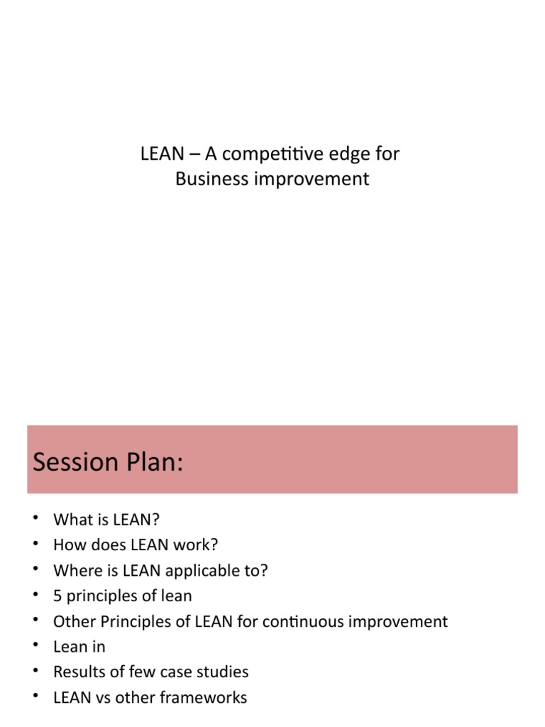 LEAN - A Competitive Edge For Business Improvement | Download Free PDF ...