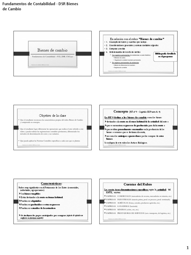 Bienes de Cambio | PDF | Contabilidad | Costo