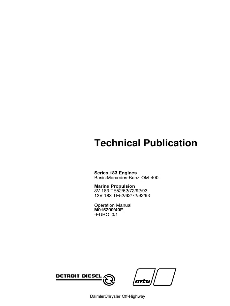 Manual Motor MTU 12V183 | PDF