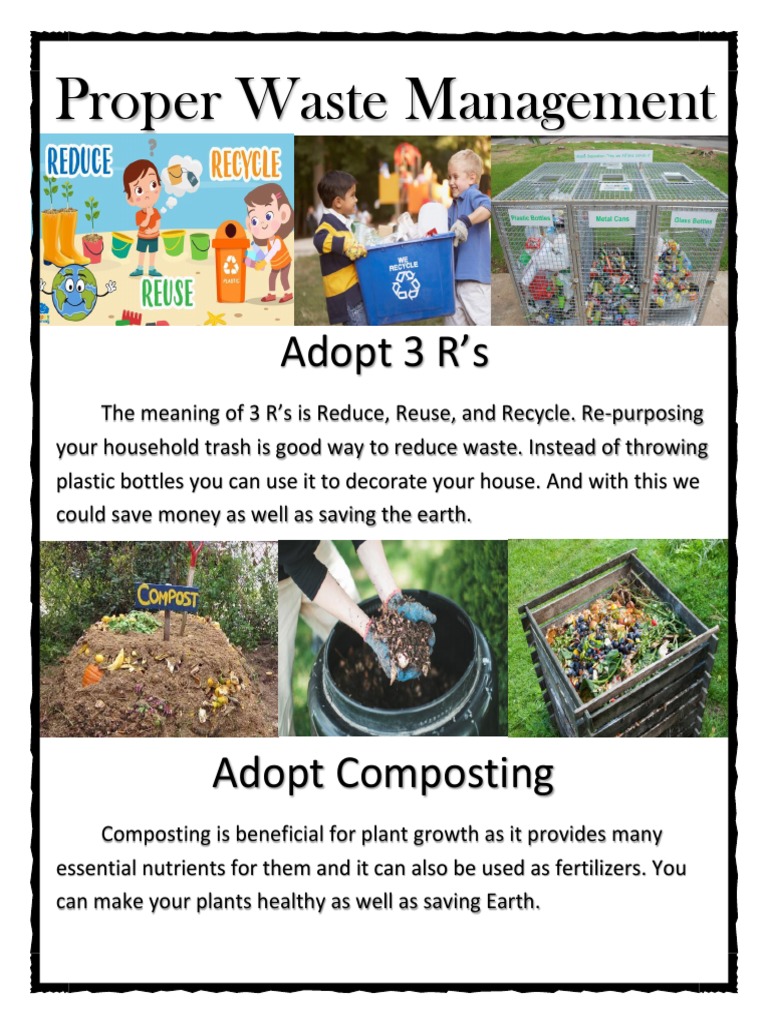 Proper Waste Management: Adopt 3 R's | PDF | Science & Mathematics