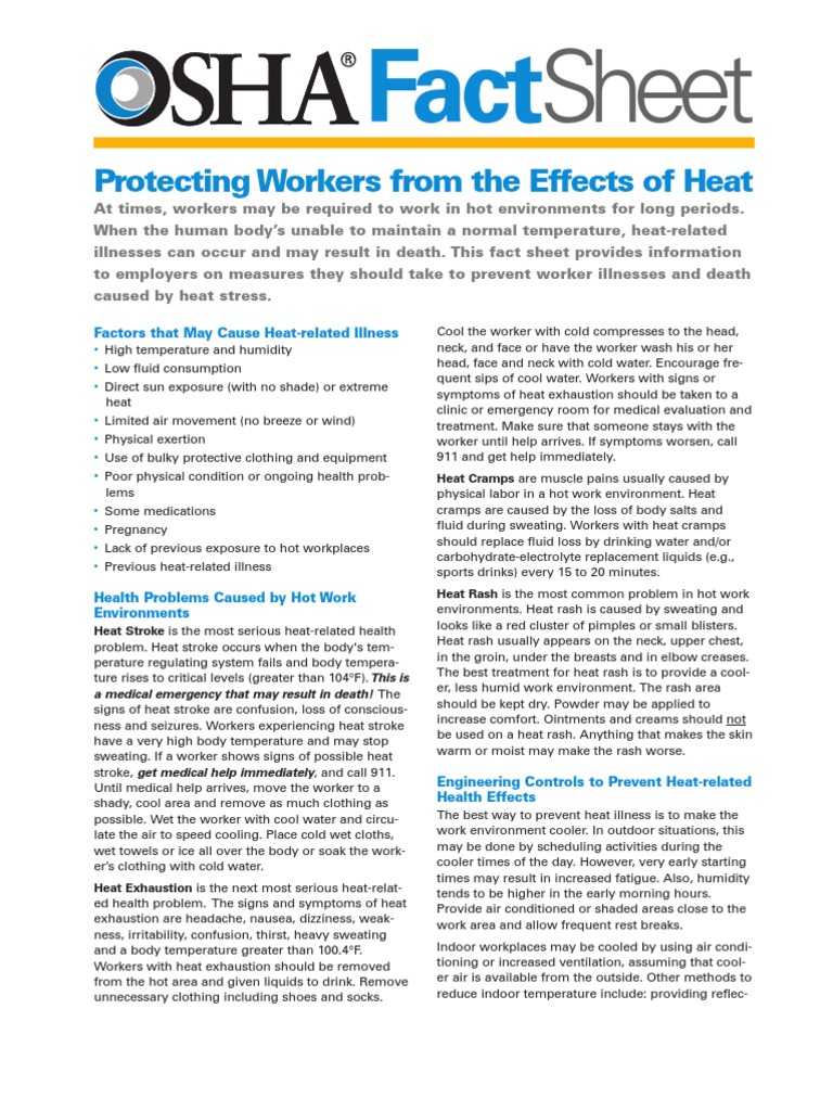 Heat Stress | PDF | Hyperthermia | Occupational Safety And Health ...