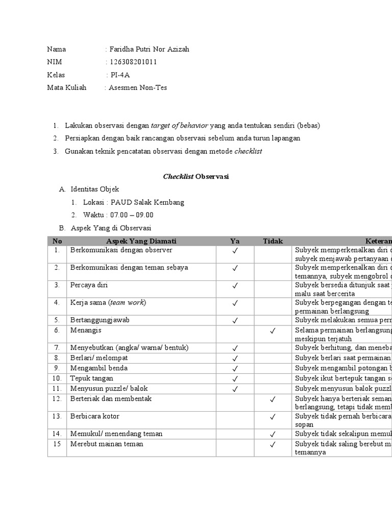 011 - Faridha Putri Nor Azizah - ANT 4 | PDF