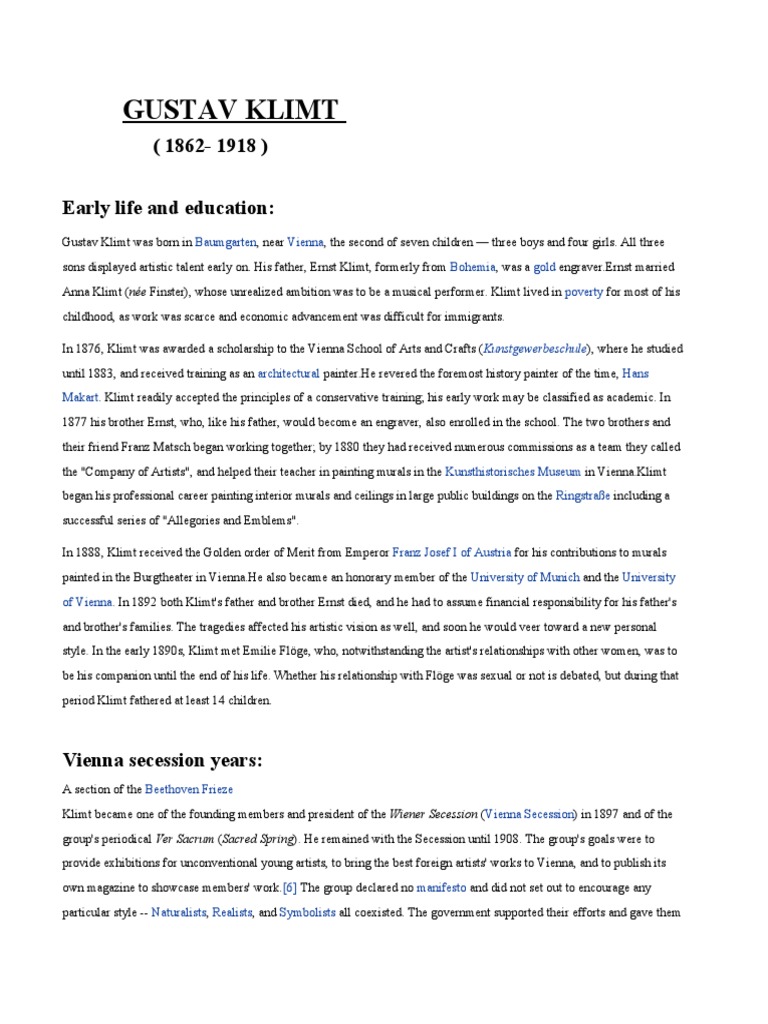 Gustav Klimt | PDF | Gustav Klimt | The Arts