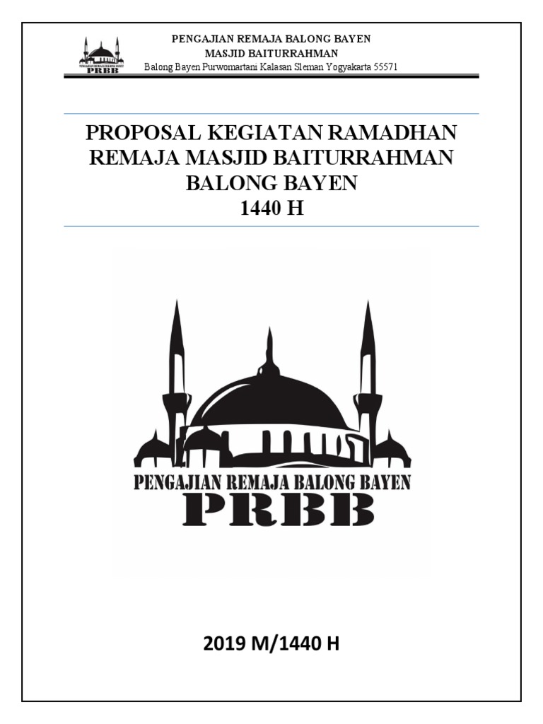 Proposal Ramadhan 1440 H | PDF