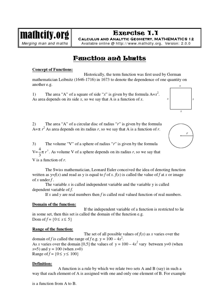 Ex 1 1 FSC Part2 | PDF | Function (Mathematics) | Variable (Mathematics)