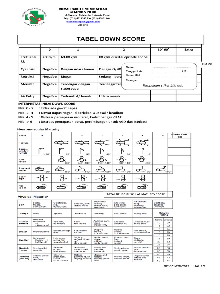 TABEL DOWN SCORE - Docx REV 01 | PDF