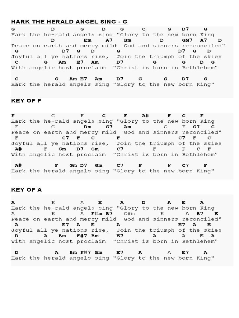 Hark The Herald Angel Sing - G | PDF