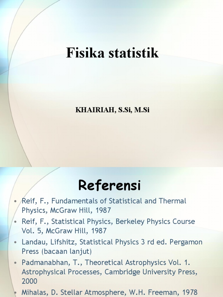 Fisika Statistik | PDF | Sains & Matematika