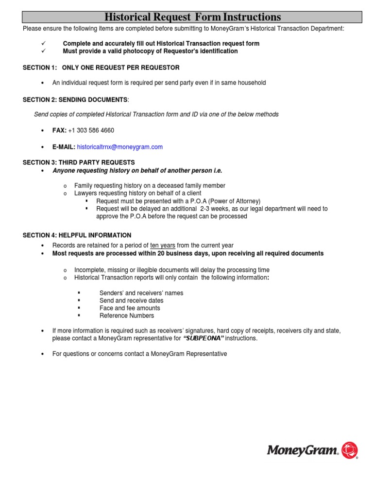 Historical Request Form Instructions | PDF