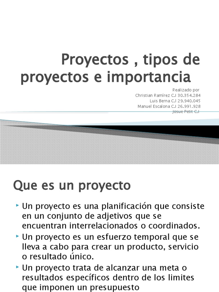 Proyectos, Tipos de Proyectos e Importancia | PDF | Business | Economias