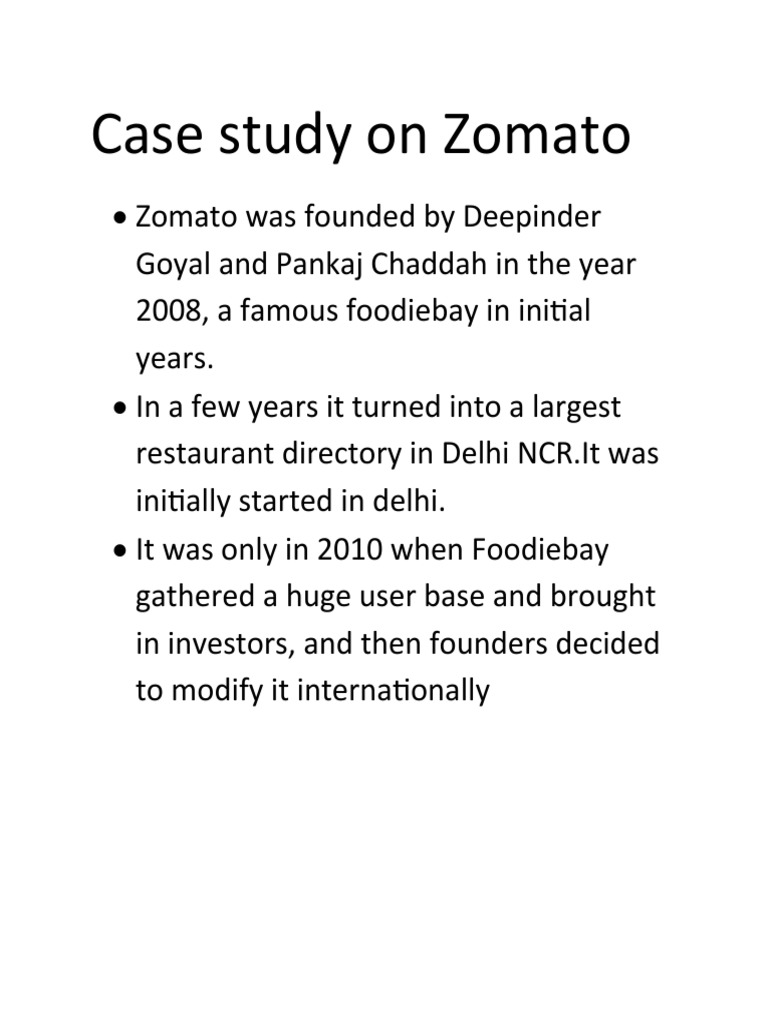 Case Study On Zomato | PDF
