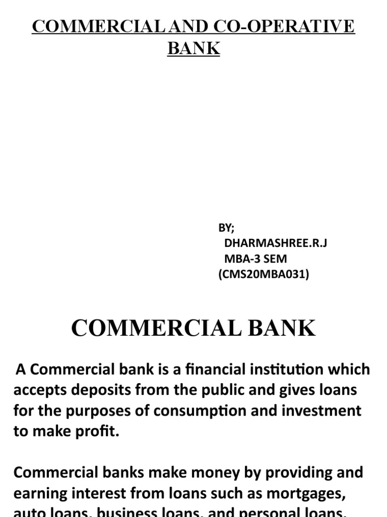 Commercial and Co-Operative Bank | PDF | Banks | Cooperative