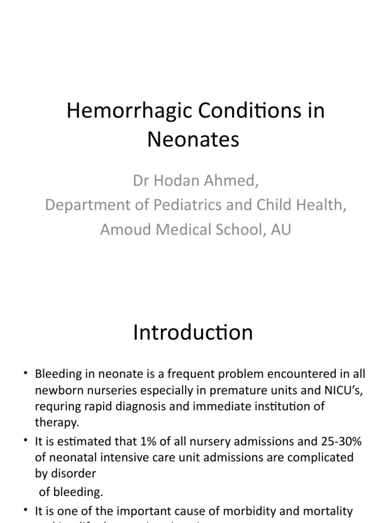Bleeding Neonate | PDF | Bleeding | Coagulation