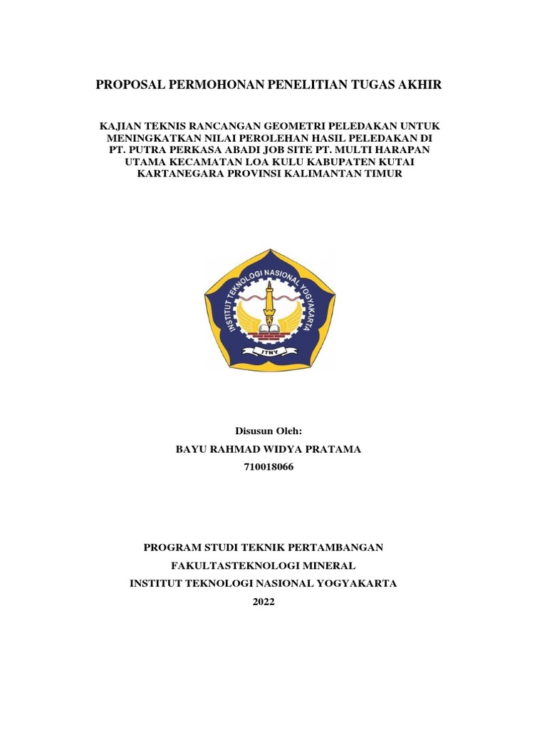 Proposal Permohonan Penelitian Tugas Akhir Bayu Rahmad Widya Pratama | PDF