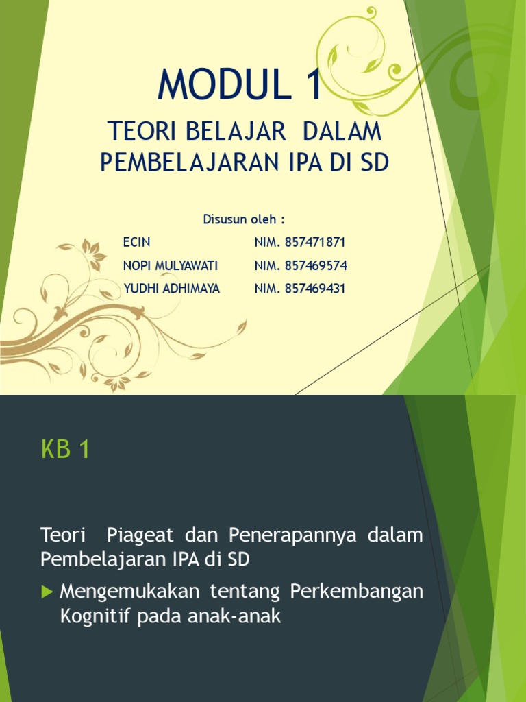Modul 1 - Teori Belajar Dalam Pembelajaran Ipa Di SD | PDF