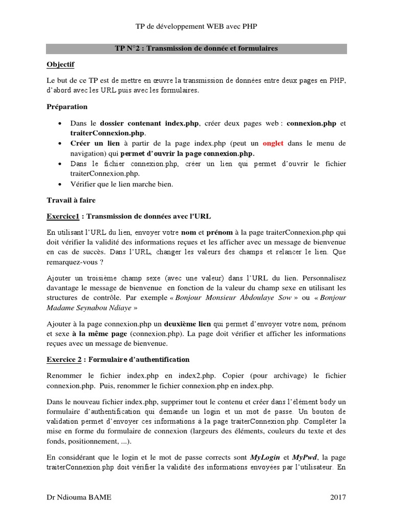 TP 2 | PDF | Programmation web | l'Internet