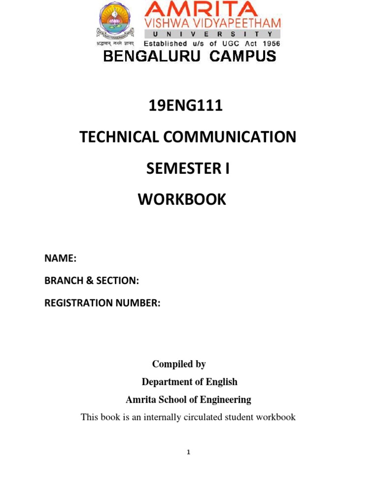 Technical Communication Workbook | PDF | Flashlight | Incandescent ...