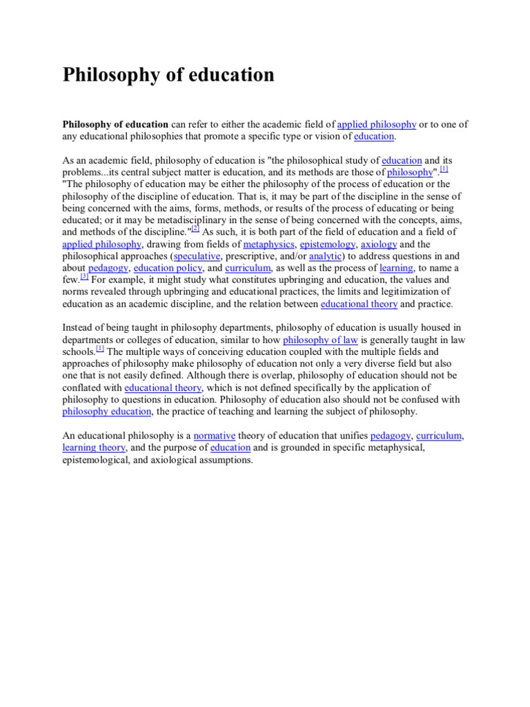 Philosophars in Education | PDF | Philosophy Of Education | Waldorf ...