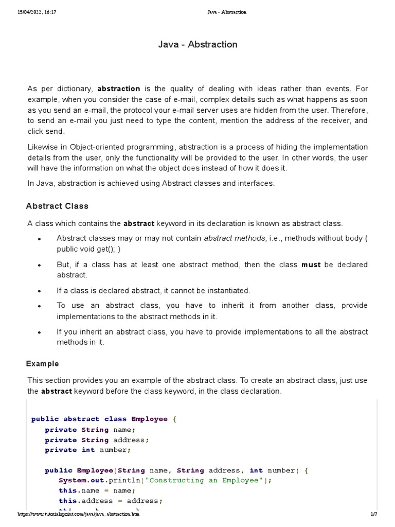 Java Abstraction Pdf Class Computer Programming Method Computer Programming