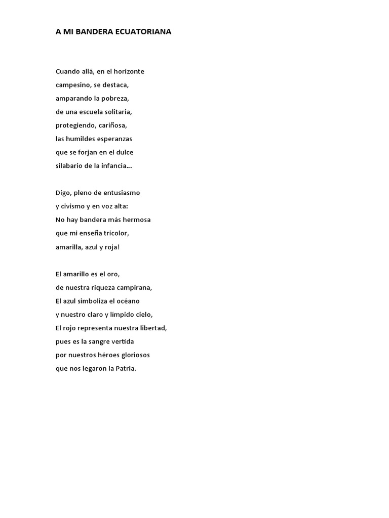 Poema a mi bandera ecuatoriana | PDF