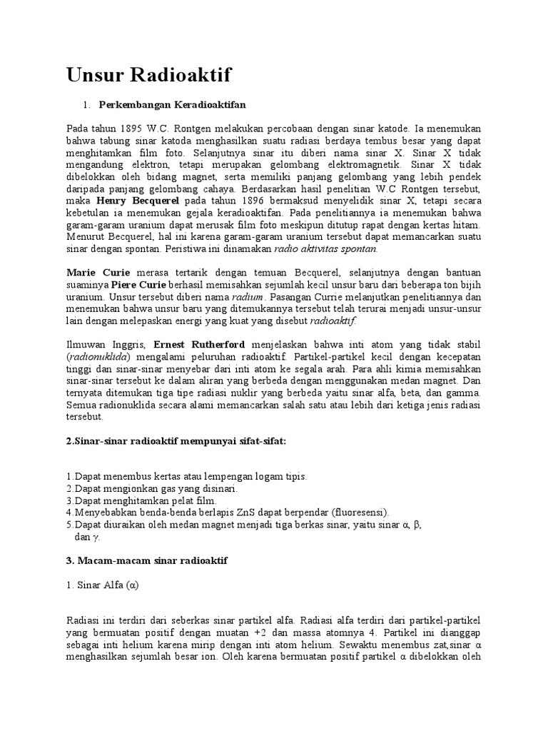 Tugas Kimia Radioaktif | PDF | Sains & Matematika