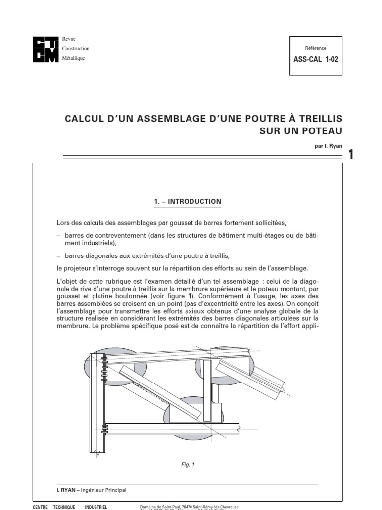 Calcul Assemblage Poutre À Treillis Sur Poteau | PDF | Treillis (assemblage) | Angle