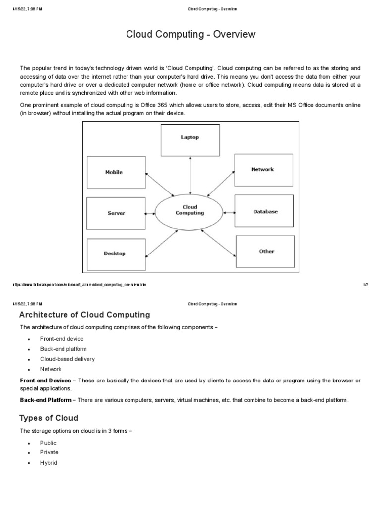 Cloud Computing - Overview | PDF