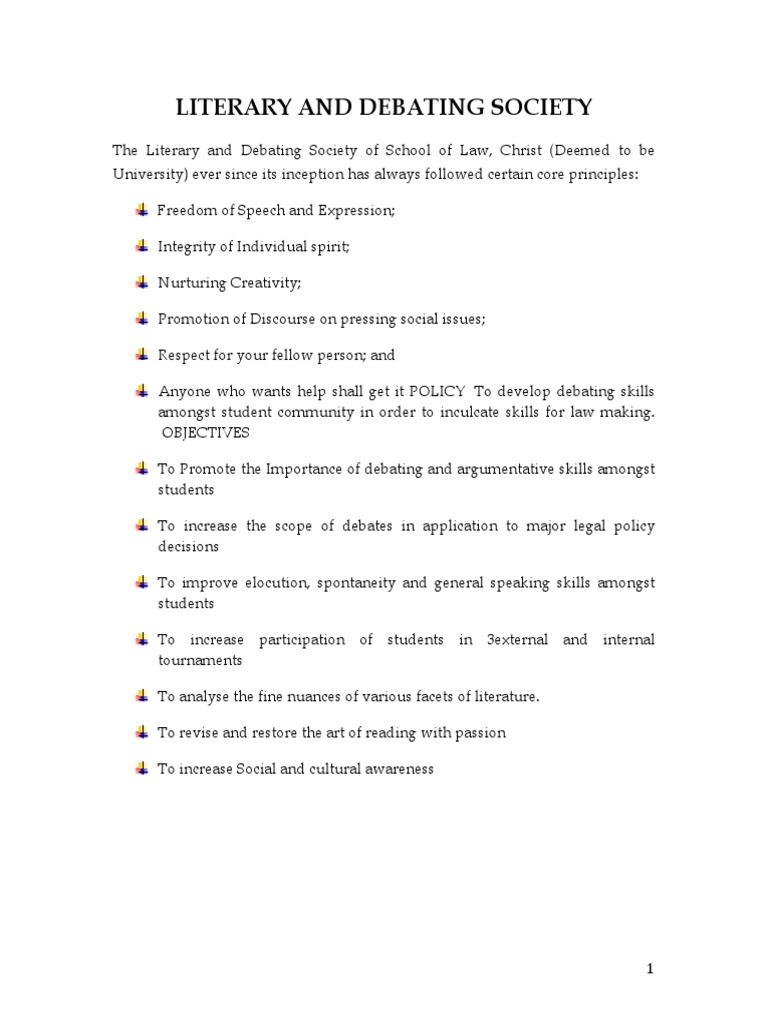 Literary and Debating Society Report - 20201016022703 | PDF