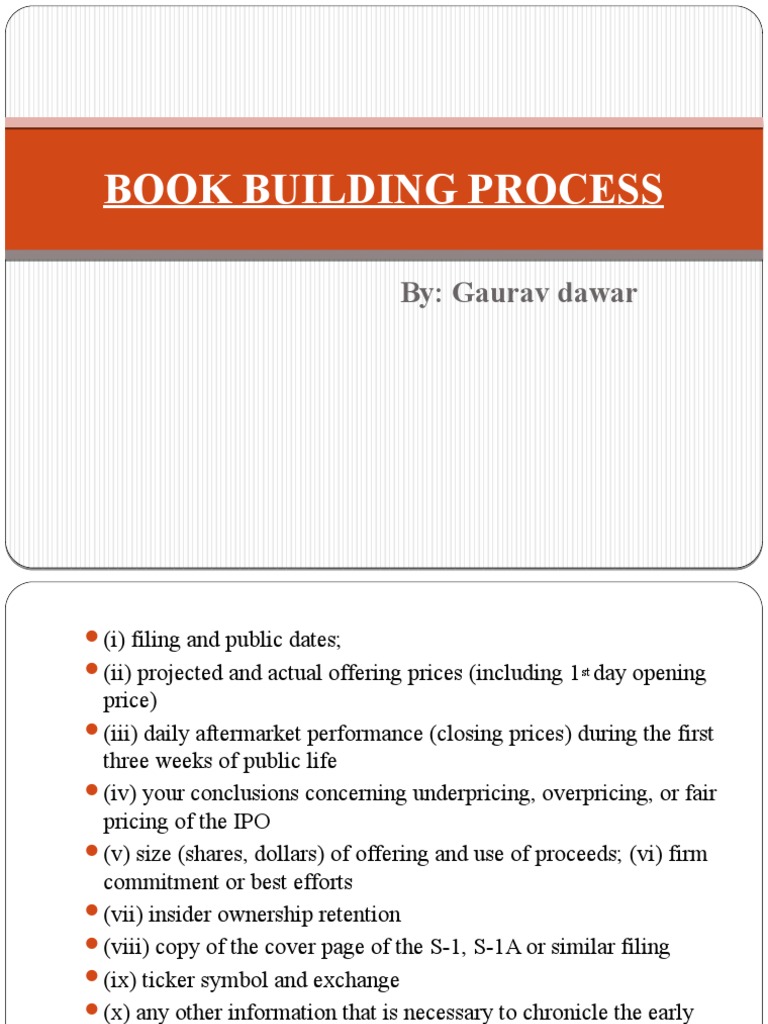 Book Building Process: By: Gaurav Dawar | PDF | Initial Public Offering ...