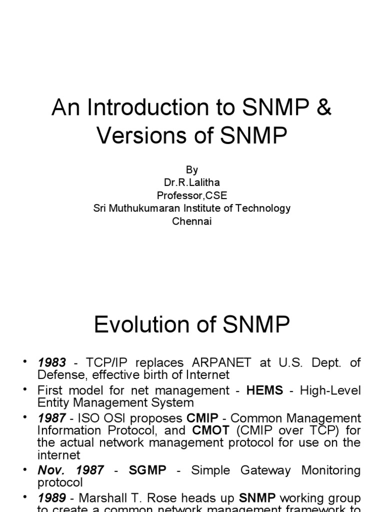 SNMP | PDF | Osi Model | Internet Protocol Suite