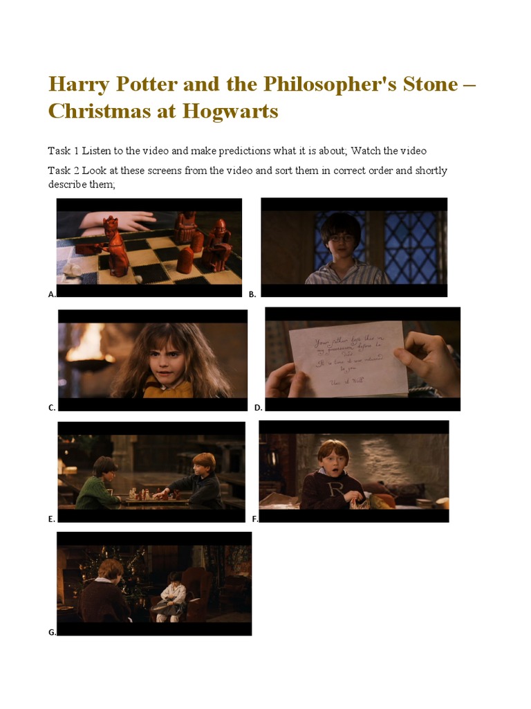 Harry Potter and The Philosopher's Stone - Christmas at Hogwarts | PDF ...