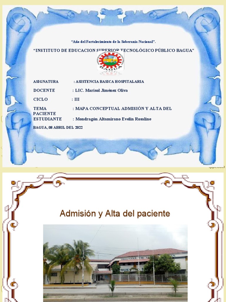 MAPA CONCEPTUAL Admisión y Alta Del Paciente | PDF