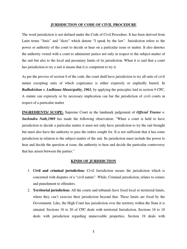 Understanding Section 9 of CPC | PDF | Jurisdiction | Lawsuit