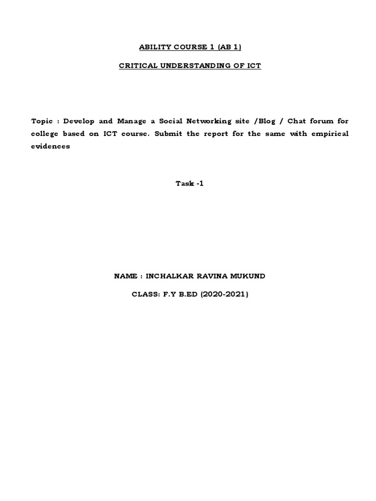 CRITICAL UNDERSTANDING OF ICT-Task 1 | PDF
