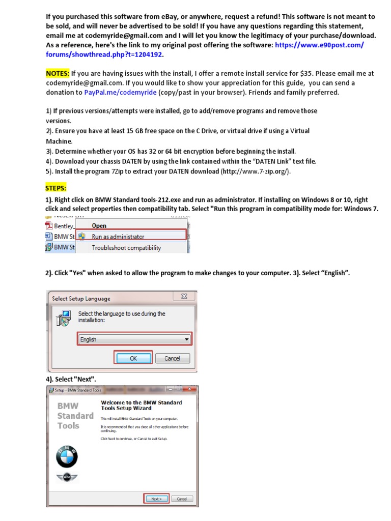 BMW Standard Tools 2.12 Install Instructions | PDF | Computer File ...