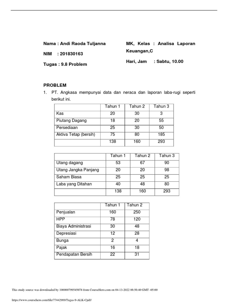 Tugas 9 ALK C PDF | PDF