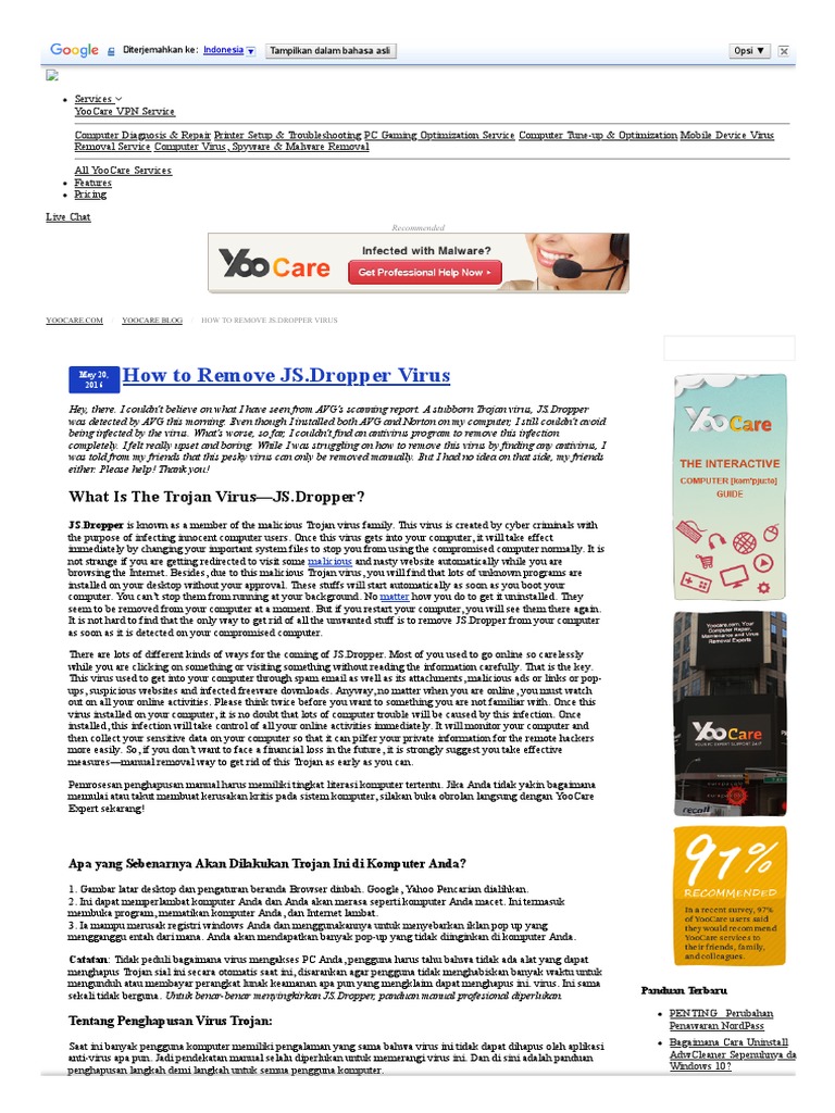 How To Remove JS - Dropper Virus - YooCare How-To Guides - YooCare Blog ...