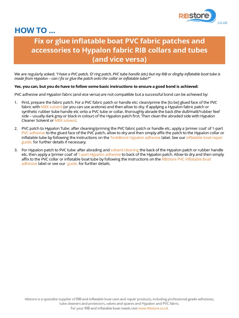 HOW TO Glue Hypalon To PVC and Vice Versa | PDF