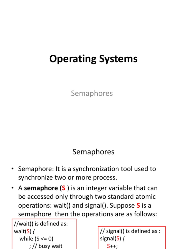 Operating Systems: Semaphores | PDF | Computer Programming | Computer ...