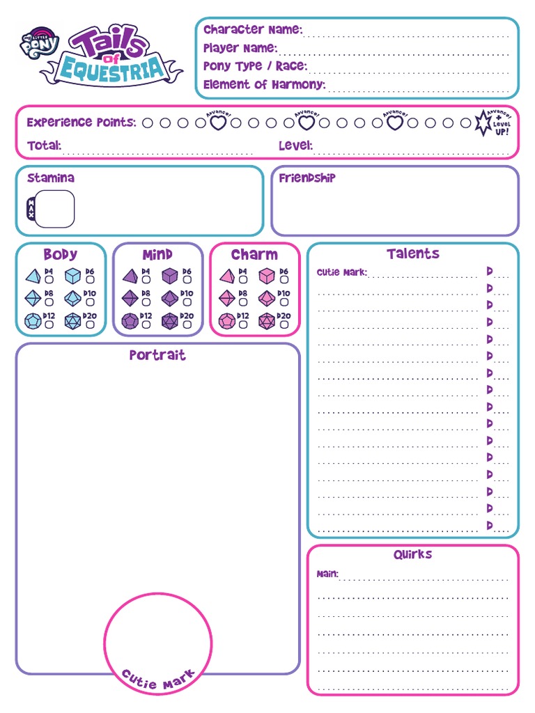 MLP Expanded Character Sheet | PDF