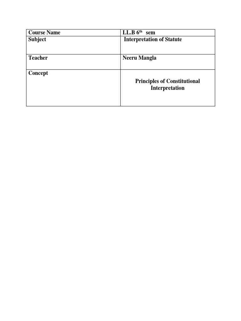 Principles of Constitutional Interpretation | PDF | Constitution ...